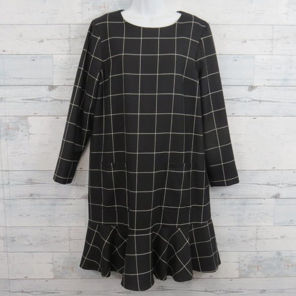 Pendleton | Dresses | Pendleton Black White Grid Windowpane Wool Dress ...